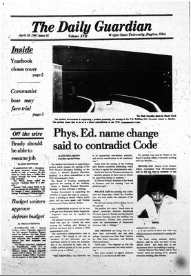 "The Guardian, April 10, 1981" by Wright State University Student Body